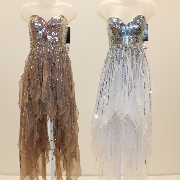 Sherri Hill Dresses Sherri Hill 922 Nude Strapless Highlow Poshmark